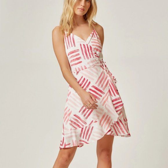Emily Wonder | Dresses | Nwt Emily Wonder Faux Wrap Dress In White And ...